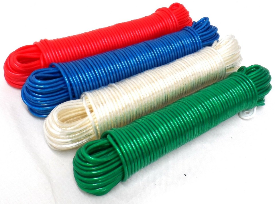 10/15/20/25/30M Plastic Coated Washing Clothes Airer Drying Line Core ...