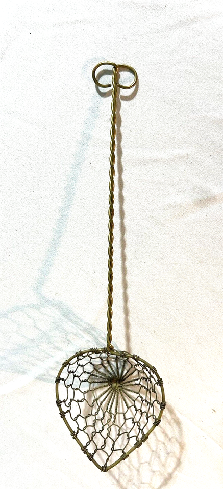Antique Primitive Twisted Metal / Vintage Brass Wire Egg Strainer ...