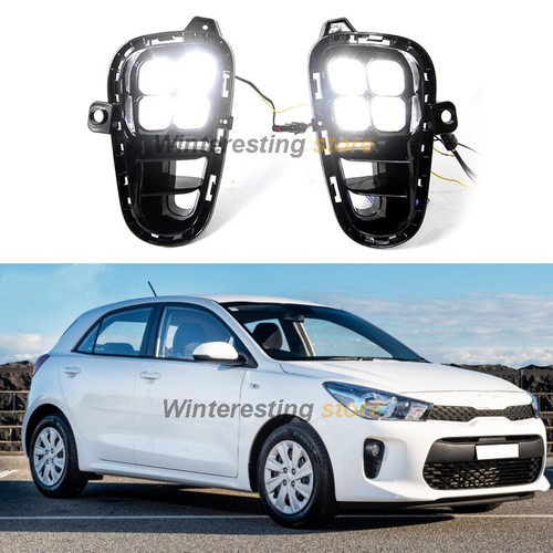LED DRL Daytime Running Light Fog Lamp w/ Turn Signal for Kia Rio 2018 ...
