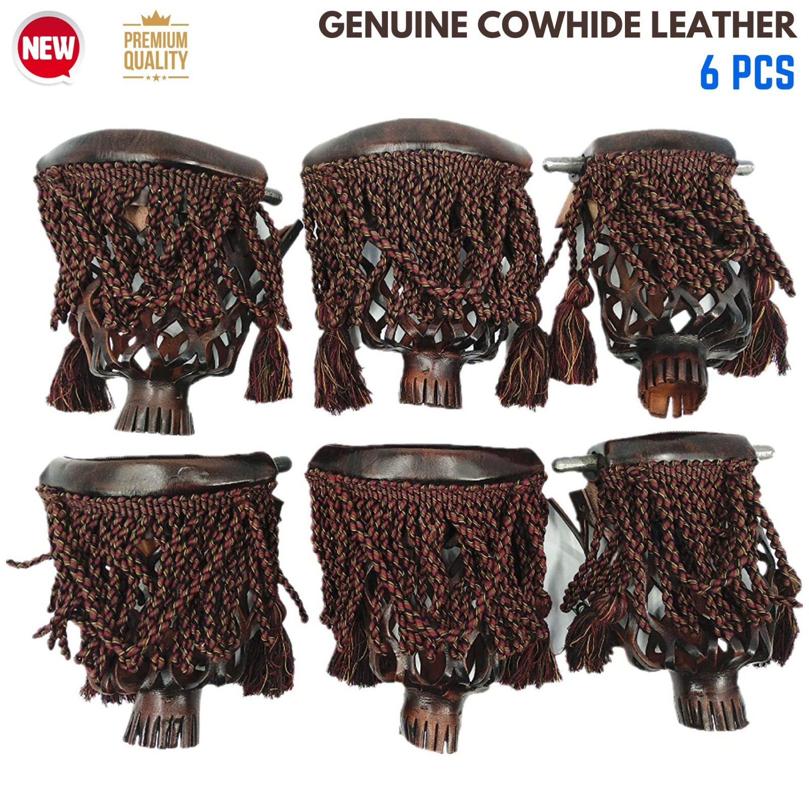 Genuine Leather Pool Table Pockets Billiard Pockets w Fringe Tassels ...