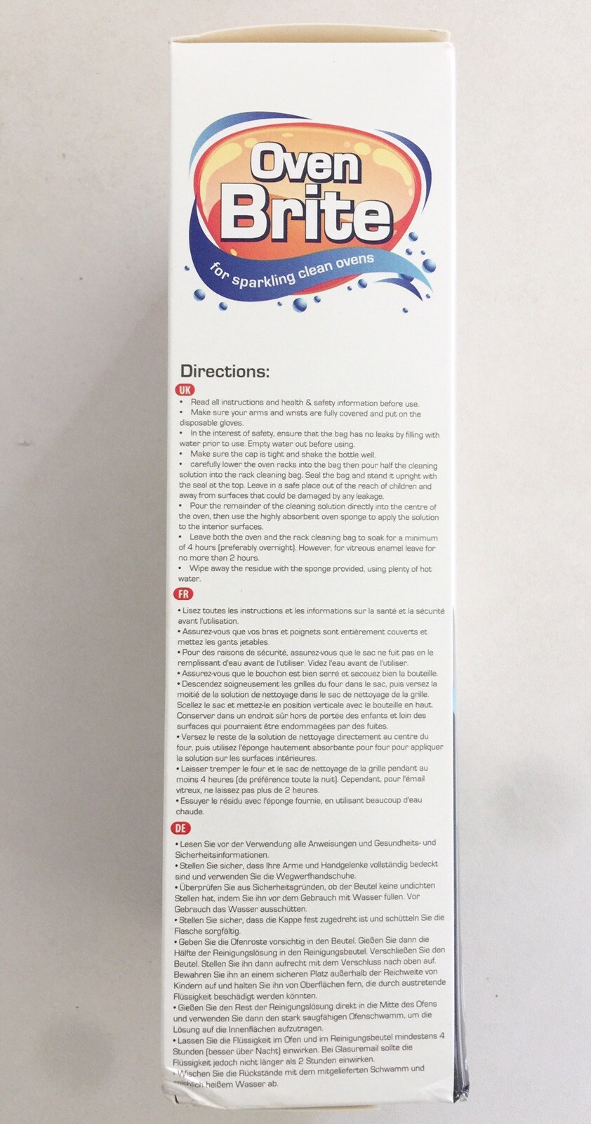 Oven Brite Kit 500ml Oven Cleaner Kit Includes Rack Bag for Cleaning ...