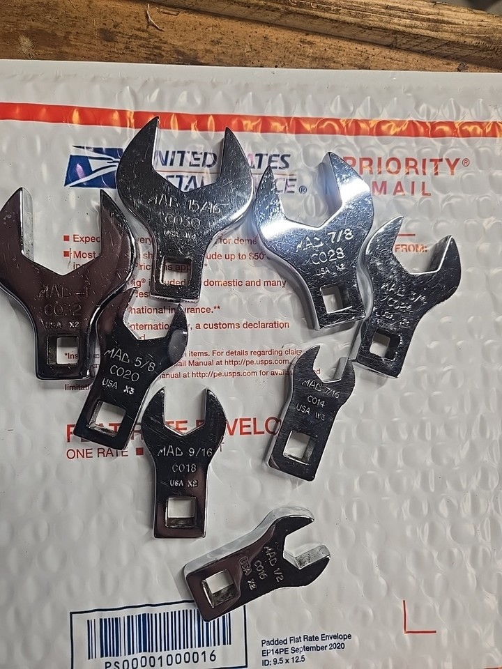 Mac Tools 7pc SAE Crow Feet Set 7/16 Thru 1" | eBay