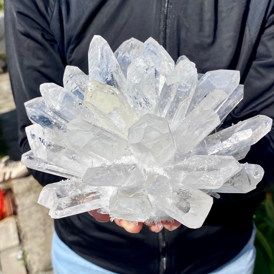 3.85LB New Find white Phantom Quartz Crystal Cluster Mineral Specimen ...