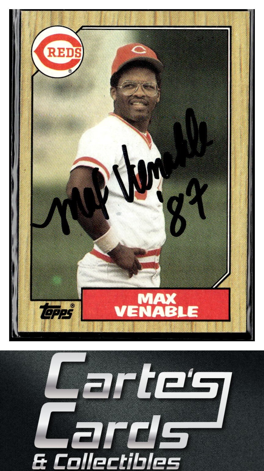 Max Venable 1987 Topps #226 Cincinnati Reds TTM/IP Signed Autographed ...