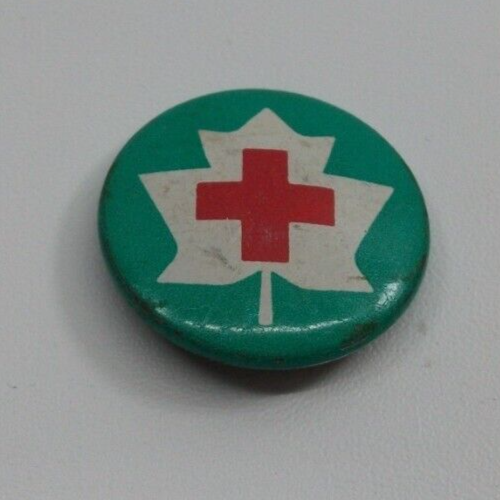 Red Cross Maple Leaf 3/4" Vintage Pinback Pin Button | eBay