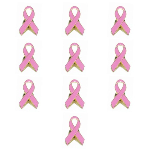10 Pcs Pink Ribbon Brooch Pins Awareness Lapel Pin Ribbon Corsage | eBay