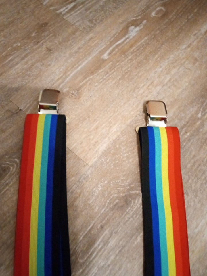 RAINBOW COLORED SUSPENDERS PRIDE BRIGHT ONE SIZE FITS | eBay