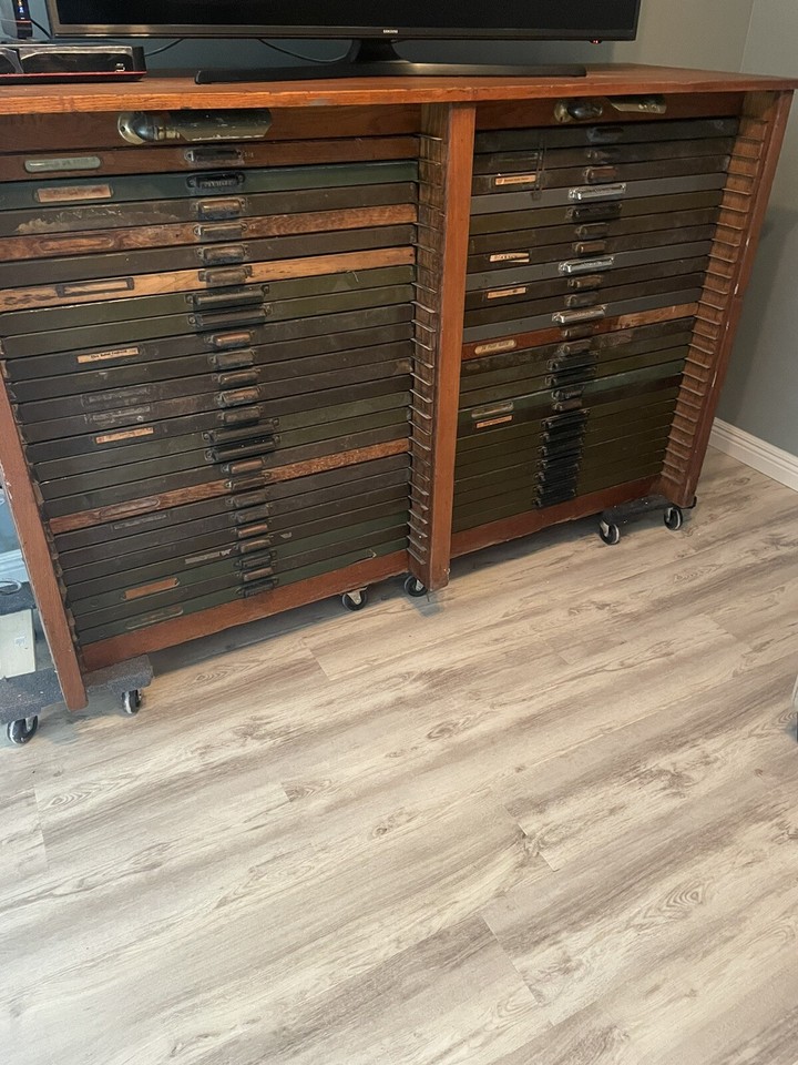 Vintage Hamilton Printers Cabinet With 48 Drawers Beautiful | eBay