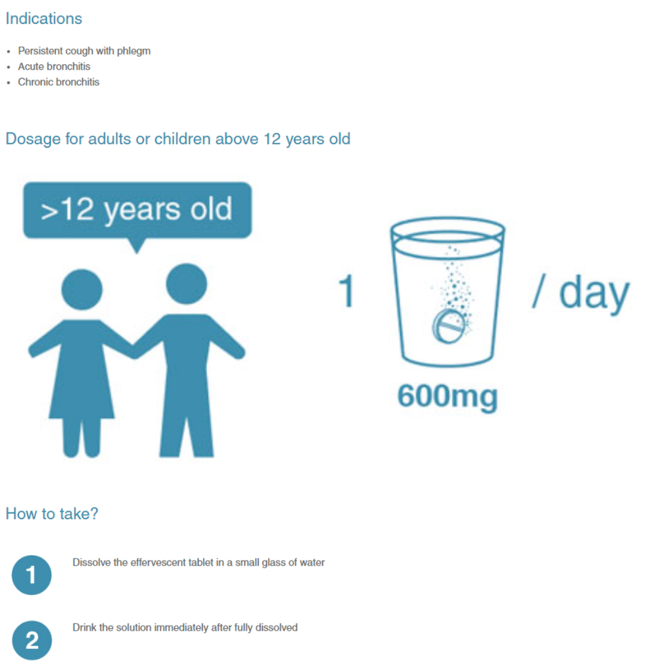 Fluimucil A 600mg Effervescent Tablet 10s Clear Phlegm Relief Cough ...