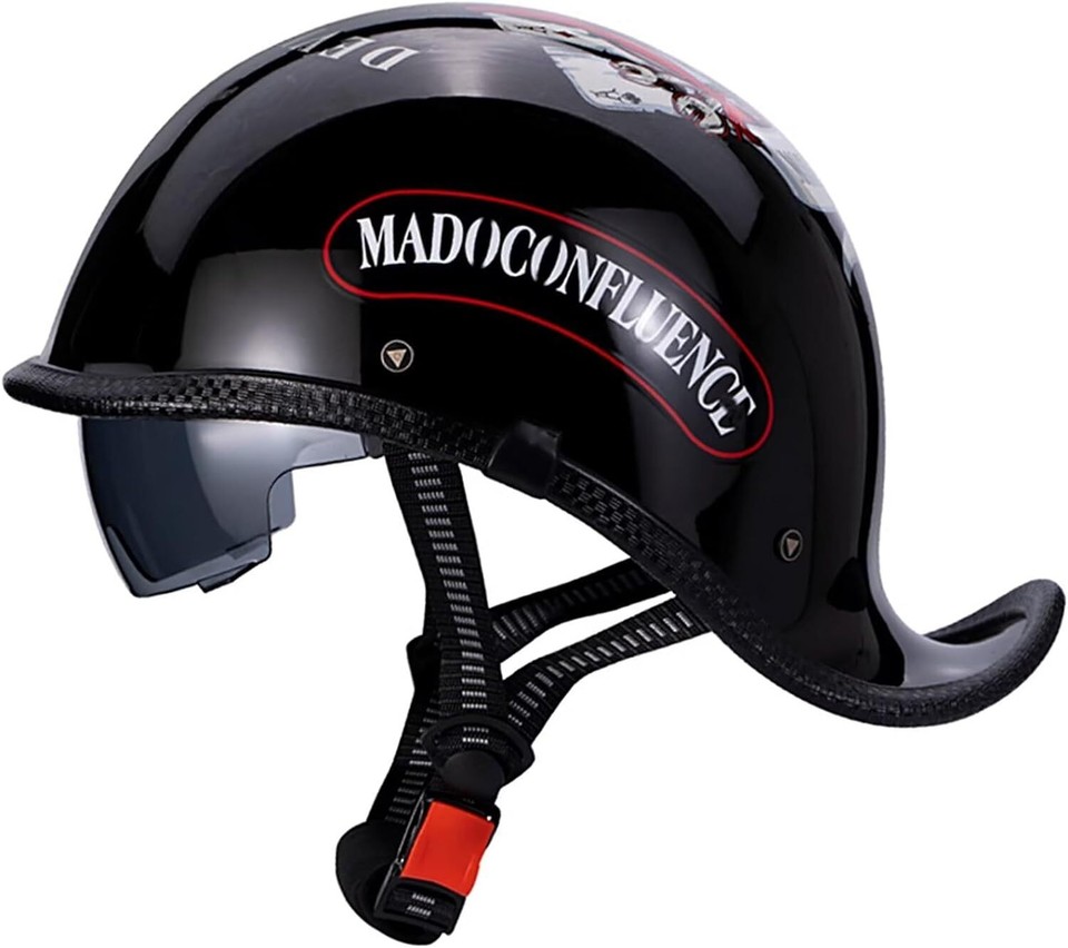 Motorcycle Half Helmet With Visor Open Face Retro Motorcycle Helmets ...