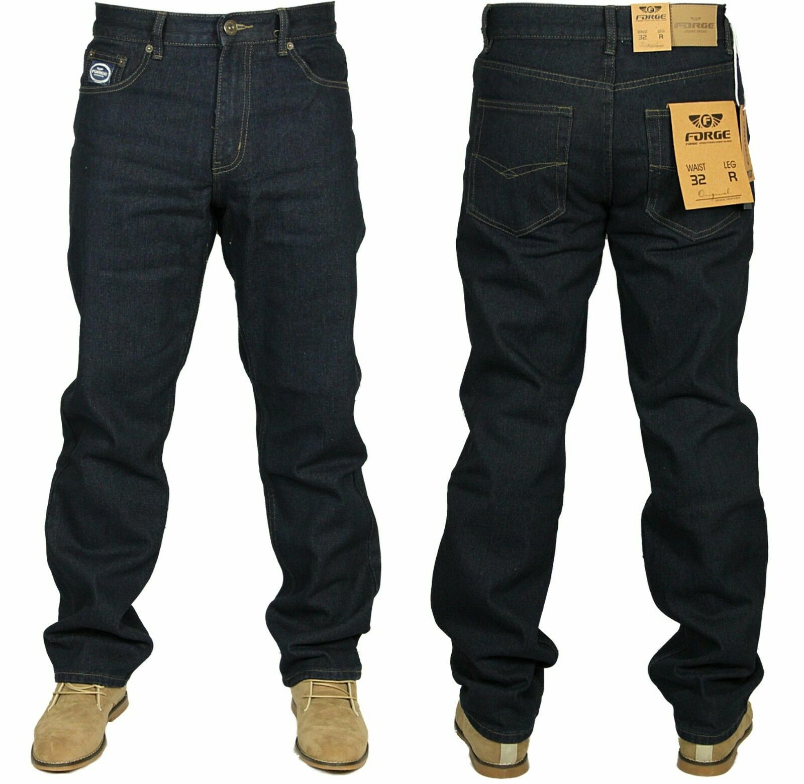 Mens Classic Regular Fit Jeans Smart Casual Work Wear Big King Sizes 30 ...