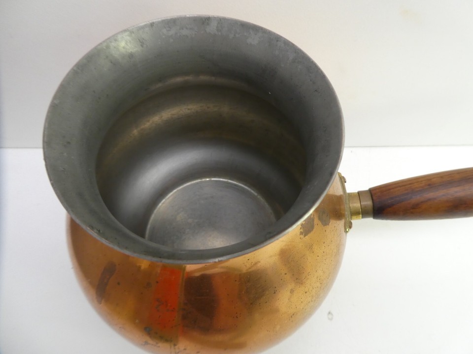 VINTAGE COPPER WARMING POT SAUCE PAN TIN LINED COOKING POT | eBay