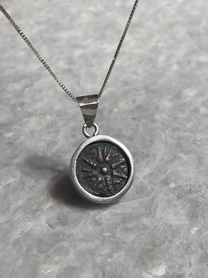 Authentic Widows Mite Coin Pendant, 925 Silver, Ancient coin, Biblical ...