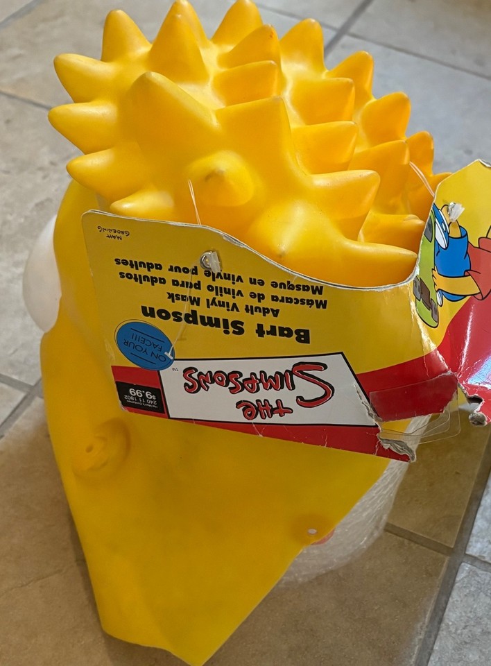 The Simpsons - BART SIMPSON ADULT VINYL MASK - NEW WITH HEADER CARD ...