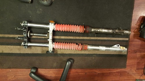 XT350 XT 350 Yamaha fork forks front shocks suspension triple trees ...