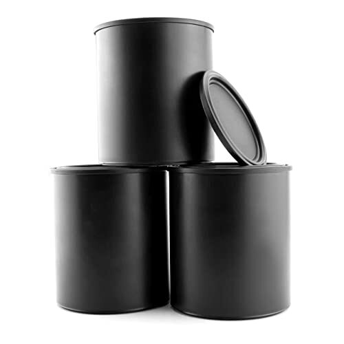 Black Plastic Paint Cans 3pack Quart Size Cans For Paints & Varnishes ...