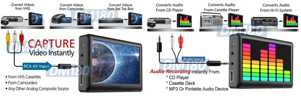 Digital 4.3" Video Audio Recorder Player Micro SD Input RCA A/V Input ...