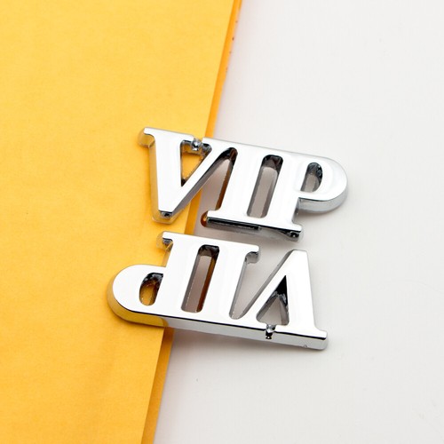 2Pcs Car Body Metal VIP Logo Badge Rear Tailagte Trunk Chrome Emblem ...