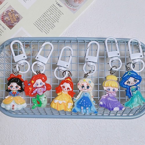 Sweet Cute Princess Keychain Cartoon Mermaid Girl Keyring Girls Bag ...