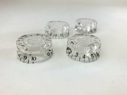 Clear Speed Knobs 4 pack For Epiphone® Import Guitars w/ Coarse Splines ...