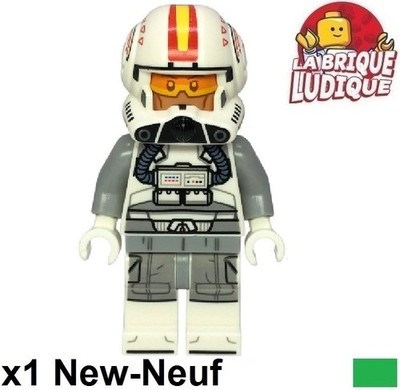 Lego Minifigure Star Wars Clone Trooper Pilot Phase 2 Red Helmet Sw1402 ...