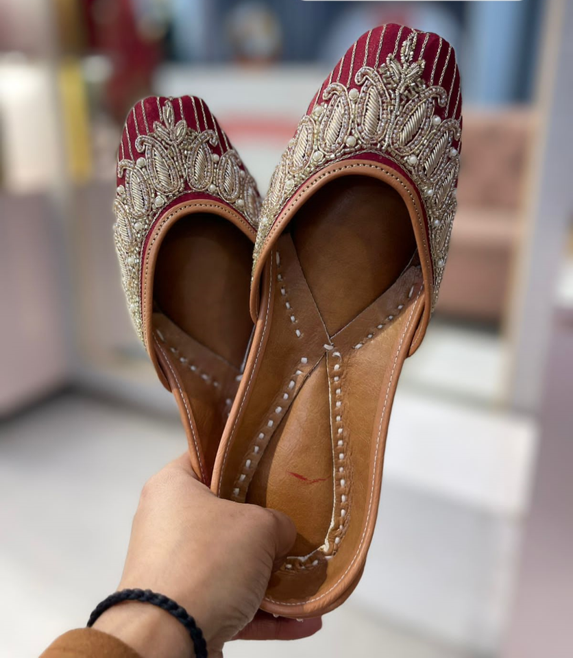 Women Punjabi jutti wedding Mojari ethnic flat UK size 4-8 khussa shoe ...