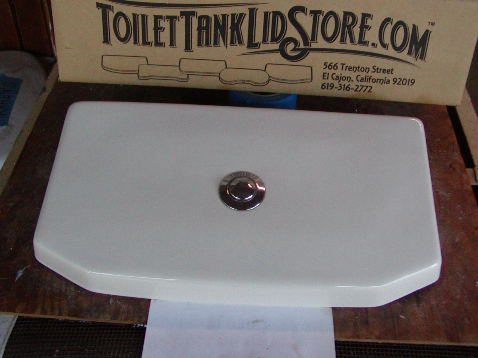 American Standard 4086 Toilet Tank Lid 735010 BONE with top actuator ...