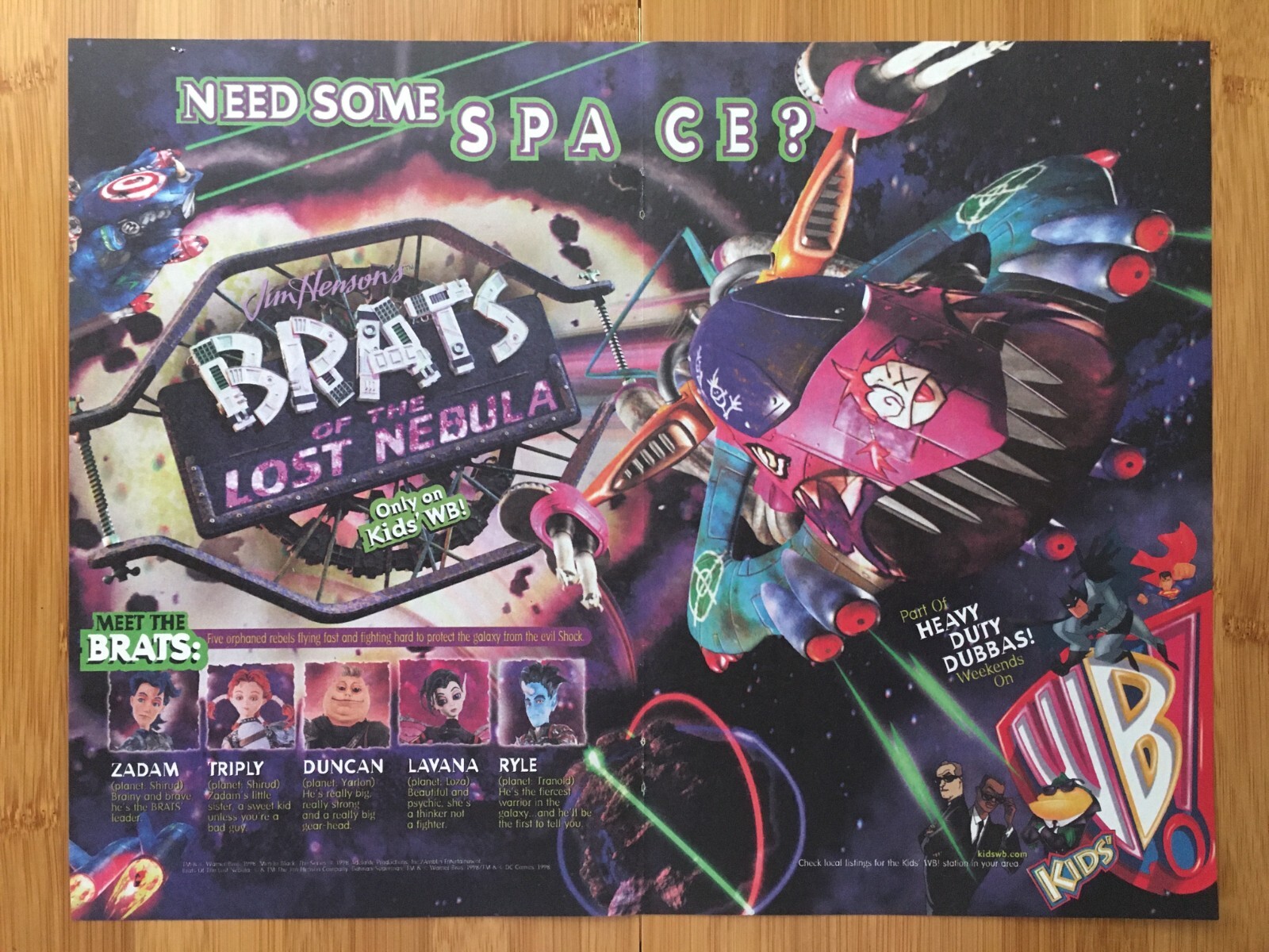 1998 Brats of the Lost Nebula TV Series Vintage Print Ad/Poster Kids WB ...