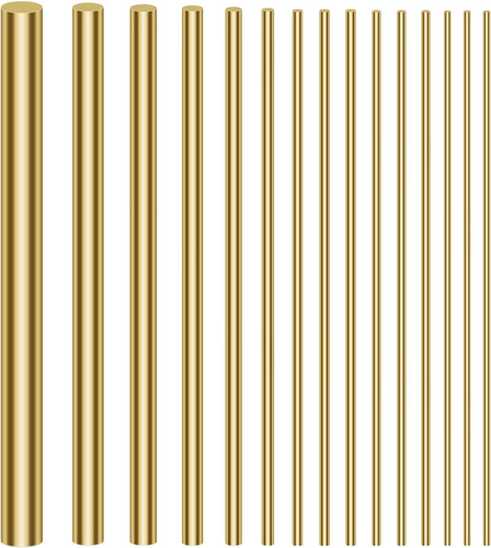Brass round Rods Bar Assorted Diameter 1Mm-8Mm for DIY Craft (15 PCS ...