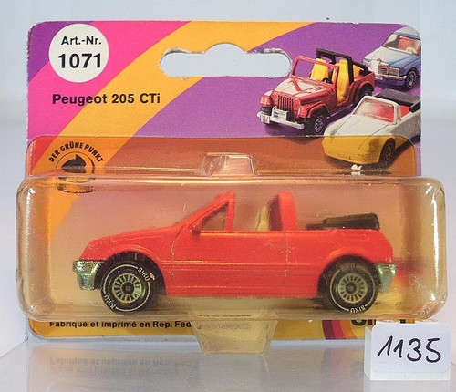 Siku No. 1071 Peugeot 205 CTi Cabriolet Red No. 1 Original Packaging ...