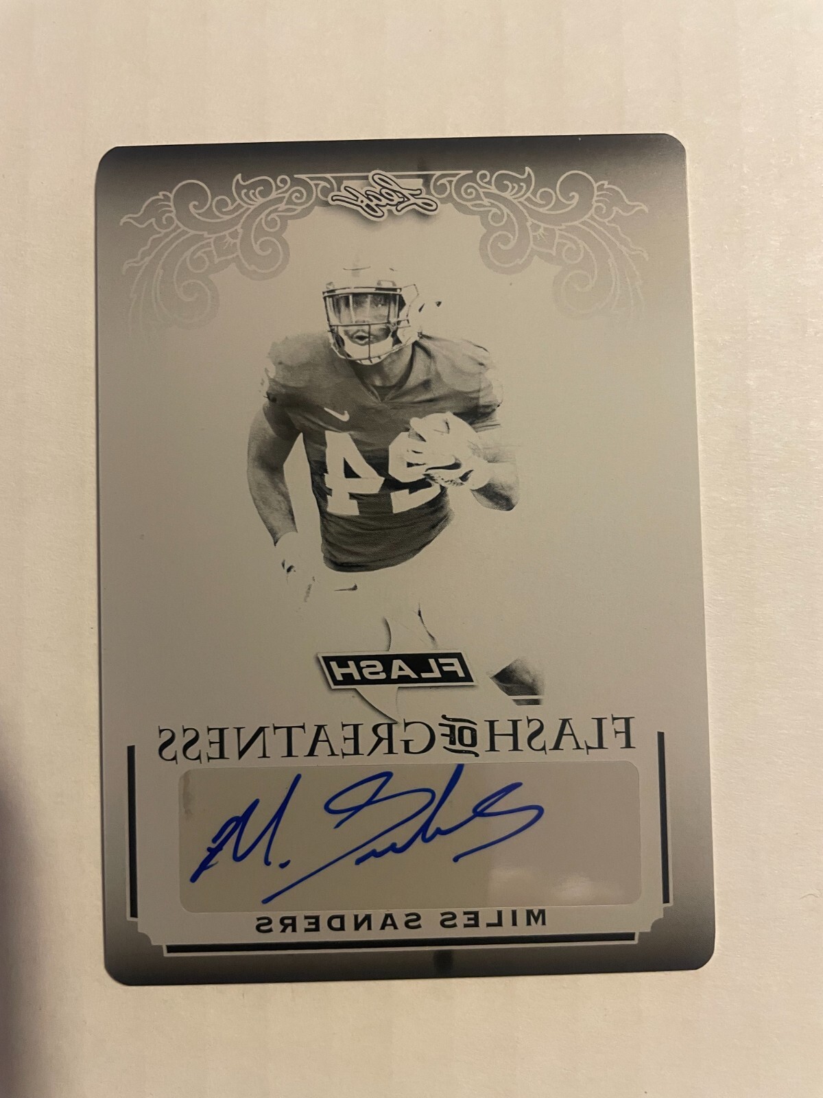 2019 Leaf Flash of Greatness Miles Sanders Autographs Black Printing ...