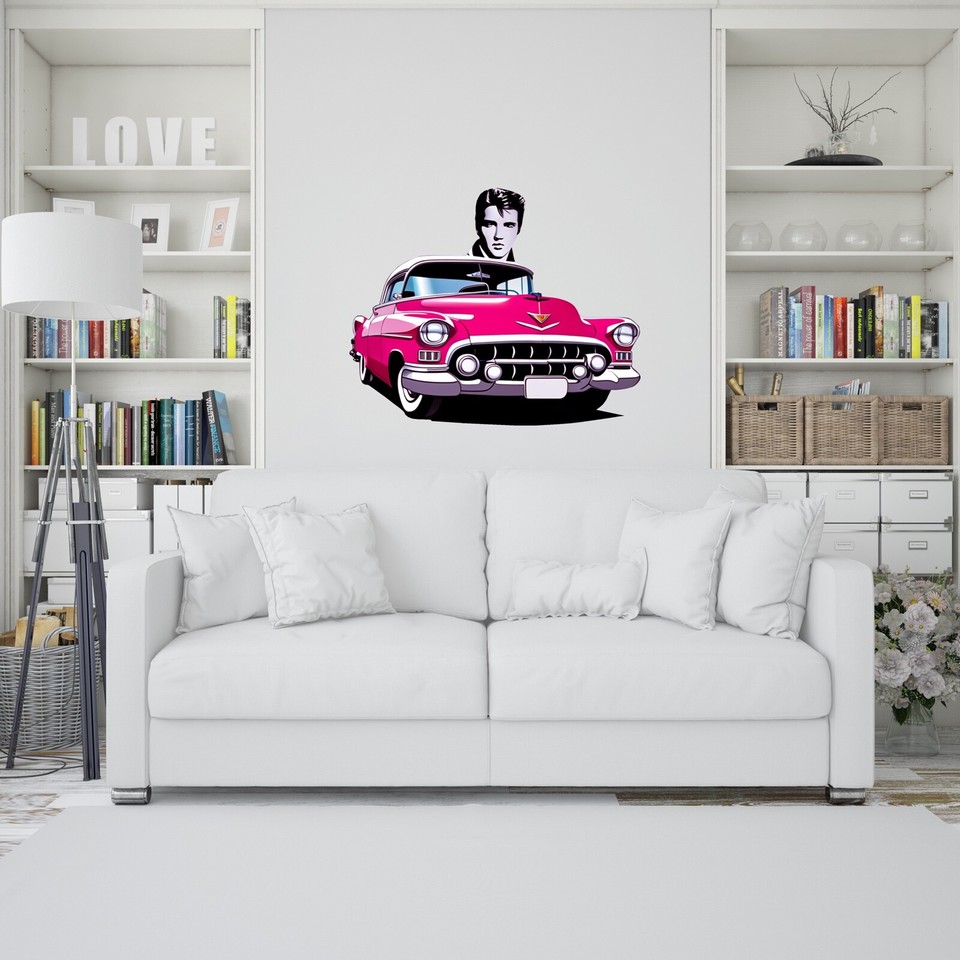 Elvis Presley Pink Cadillac Sticker King Of Rock Roll Dance Hips Music ...