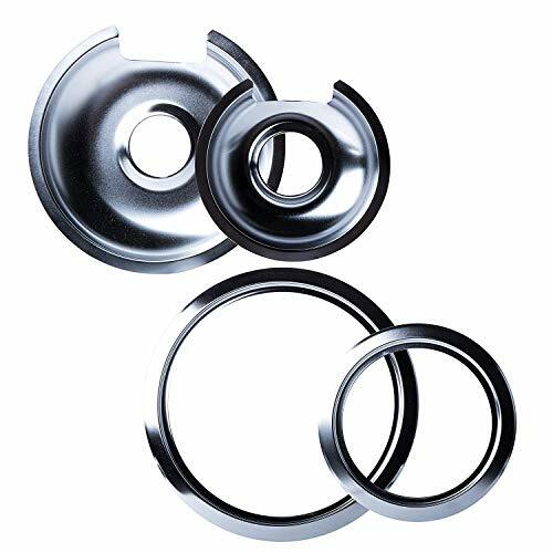 Chrome Drip Pans & Trim Rings for GE Hotpoint Electric Stoves with ...