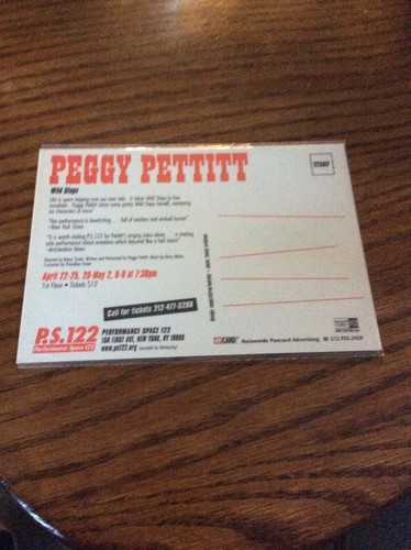 Postcard Peggy Pettitt In PS 122 In 1990s On 159 First Ave NYC | eBay