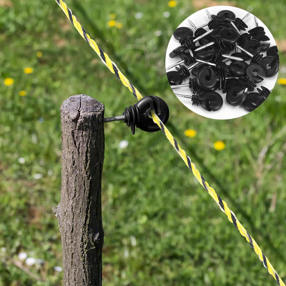 52 Pcs Electric Fence Kit Includes 1640 Ft Electric Fence Poly Wire, 25 ...