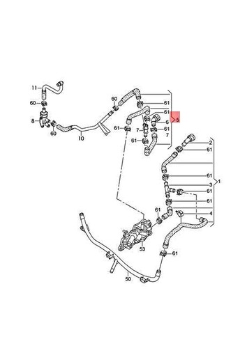 Genuine VW Golf Coolant Hose With Quick Release Coupling 5Q0122157BR | eBay
