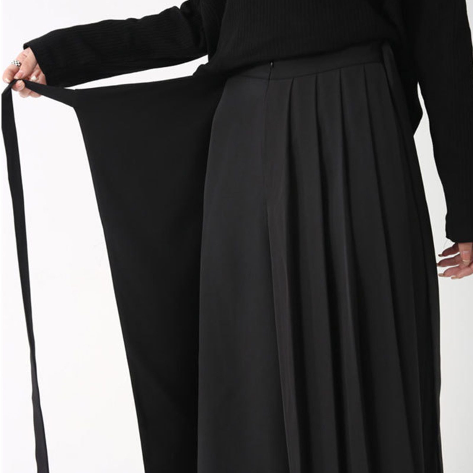 Women Pants Stylish Black Pleated Culottes for High Street Wide Leg | eBay