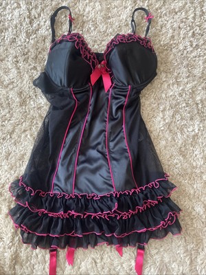 New With Tags La Senza Satin Basque With Suspenders Size 16 | eBay UK