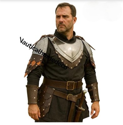Medieval Gothic Warrior Armor Gorget with Pauldrons Roman Cuirass ...