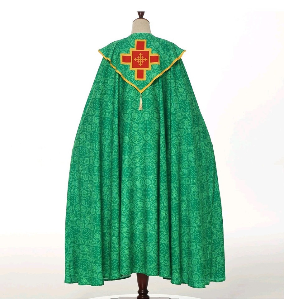 Unisex Religious Cope Priest Vestment Patterned Robe Cloak Costume ...