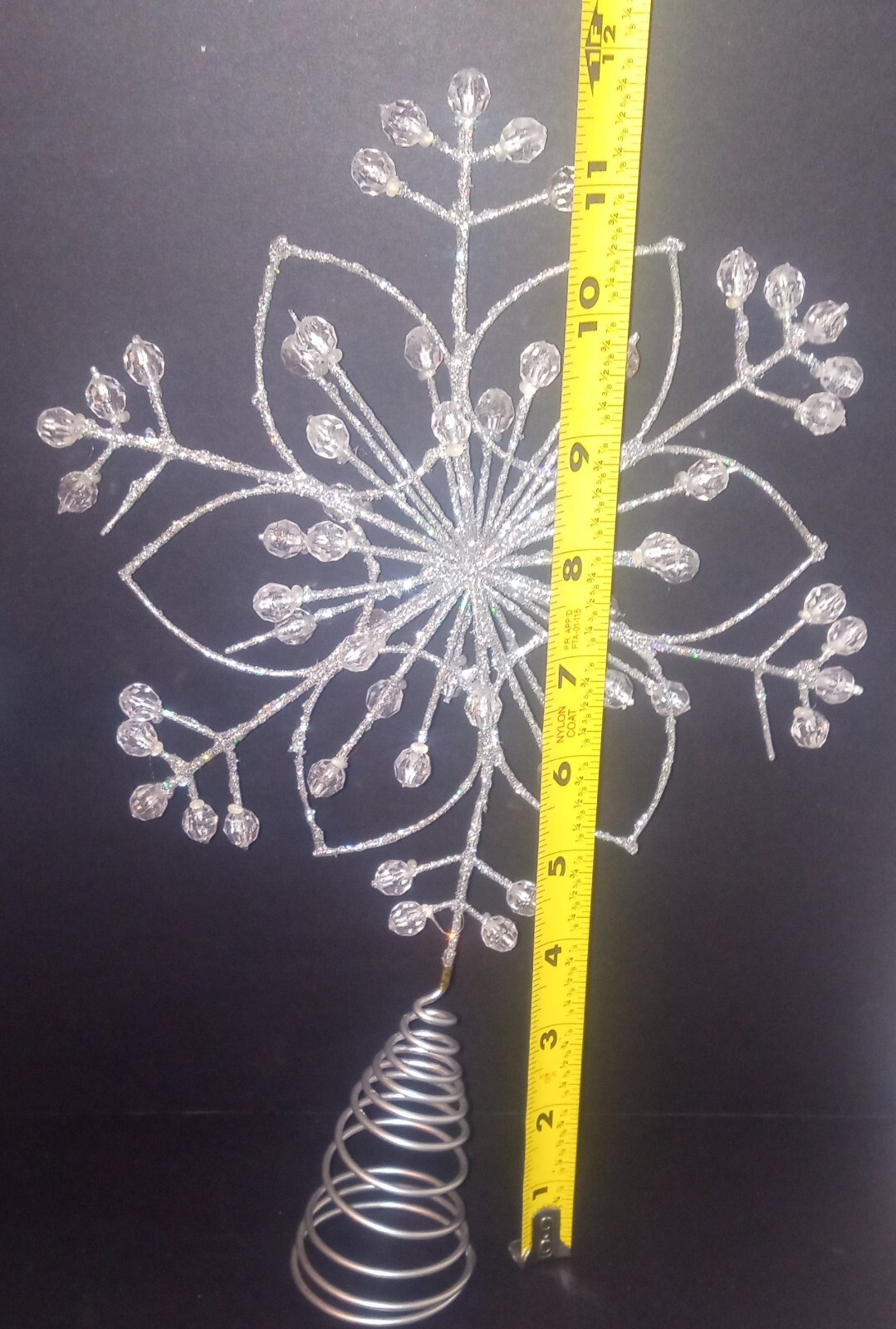 Christmas Glittered Snowflake Star Shaped Set Of 3 Wired Holiday Tree ...