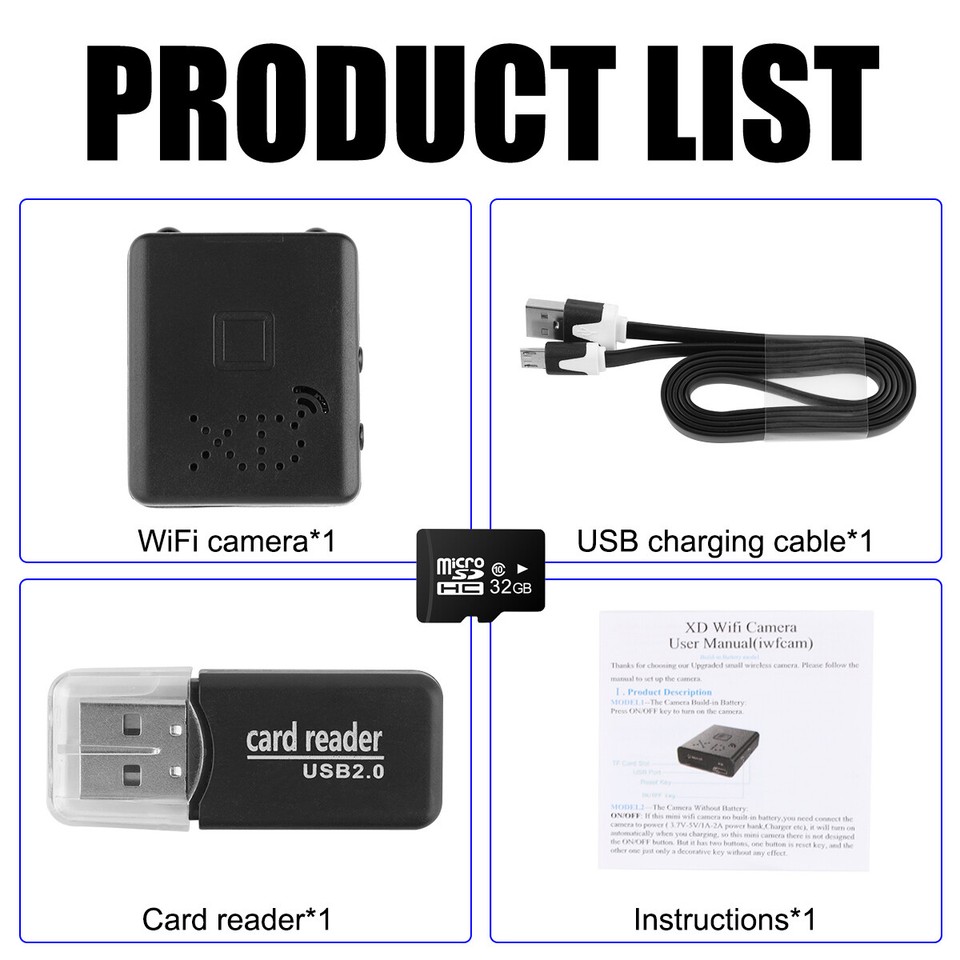 Smart Mini Wireless WiFi Camera Home Security 1080P HD Night Cam With ...