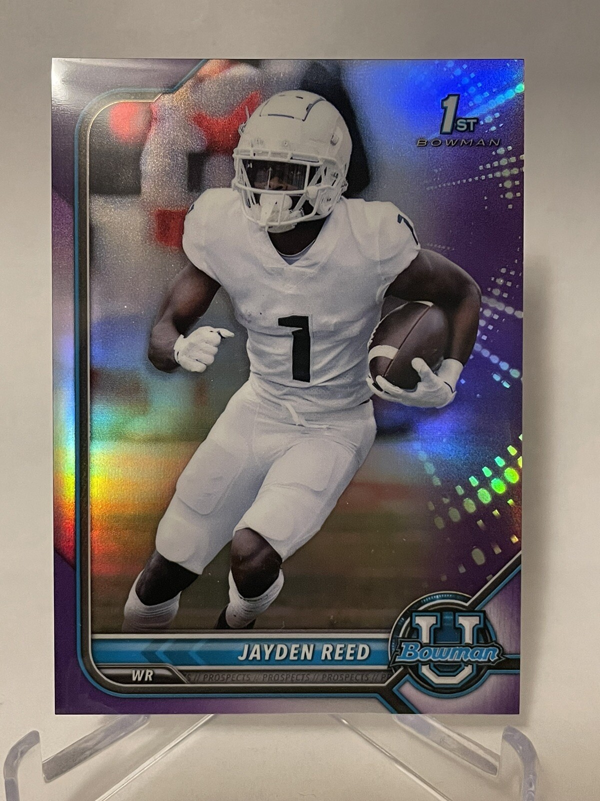 JAYDEN REED 2021-22 BOWMAN UNIVERSITY CHROME PURPLE REFRACTOR CARD #57 ...
