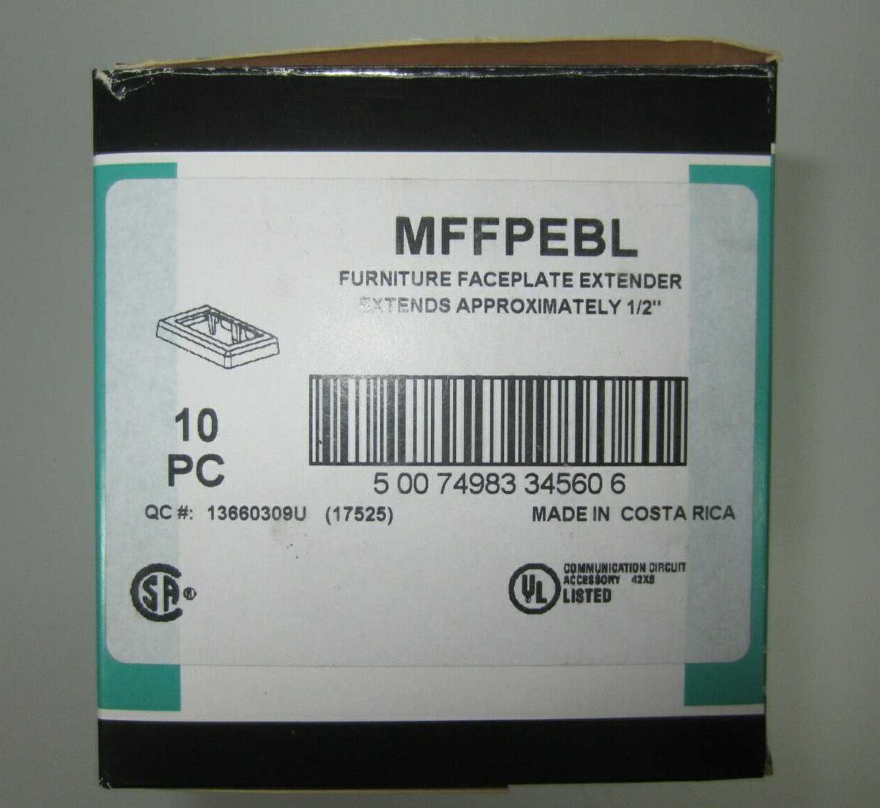Lot of 19 New Panduit MFFPEBL Furniture Faceplate Extender 1/2" Black ...