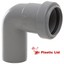 Polypipe 32mm Push Fit Waste Pipe Fittings in Grey (actual size 34mm ...