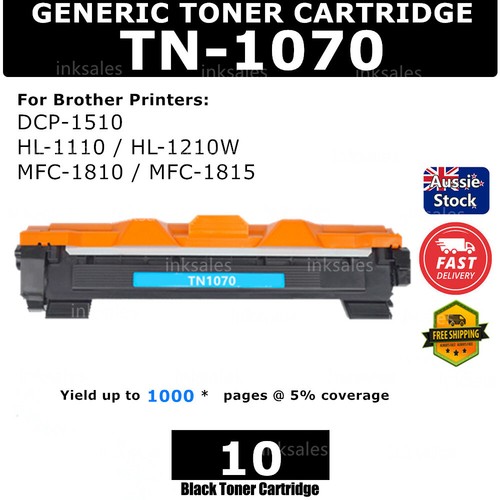 10x Generic Toner TN1070 TN-1070 For Brother HL-1110 HL1210W MFC1810 ...
