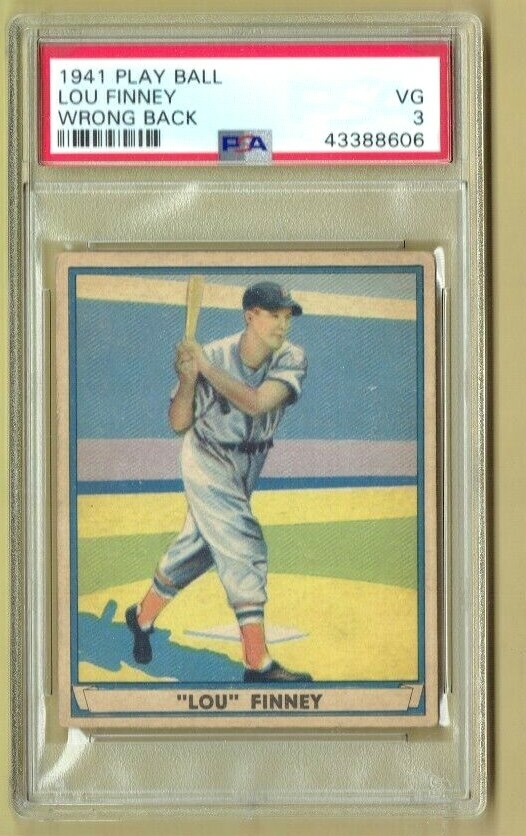 1941 Play Ball Lou Finney "WRONG BACK" POP 1 "NONE HIGHER | eBay