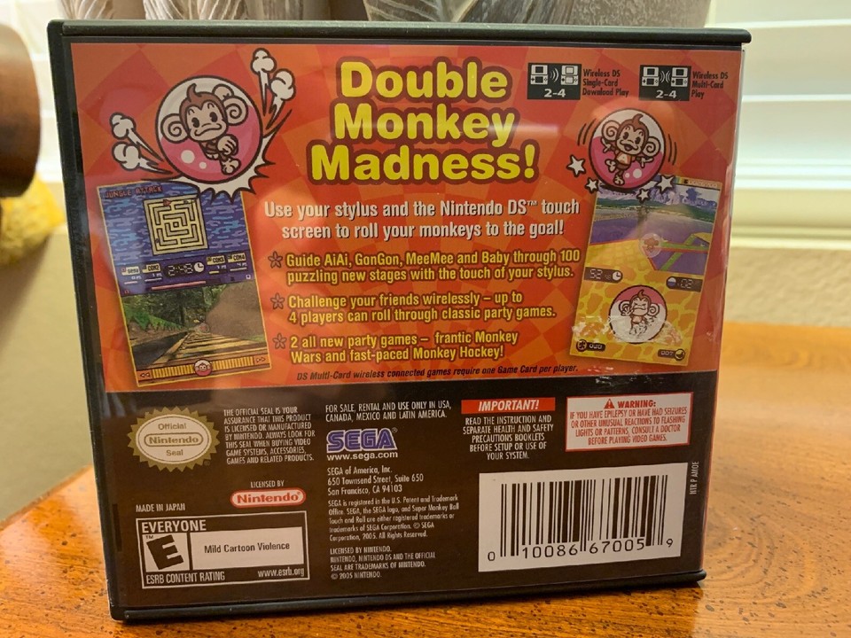 Super Monkey Ball Touch & Roll (Nintendo DS, 2006) Complete With Manual ...