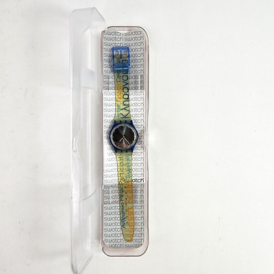 VTG Swatch Watch GS121 Athens 2004 Olympics Translucent Blue Water ...