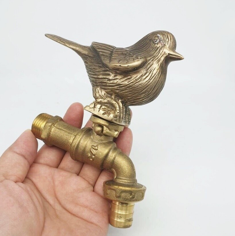 Brass Garden Faucet Tap Water Bird Kitchen Handle Spigot Outdoor Yard ...